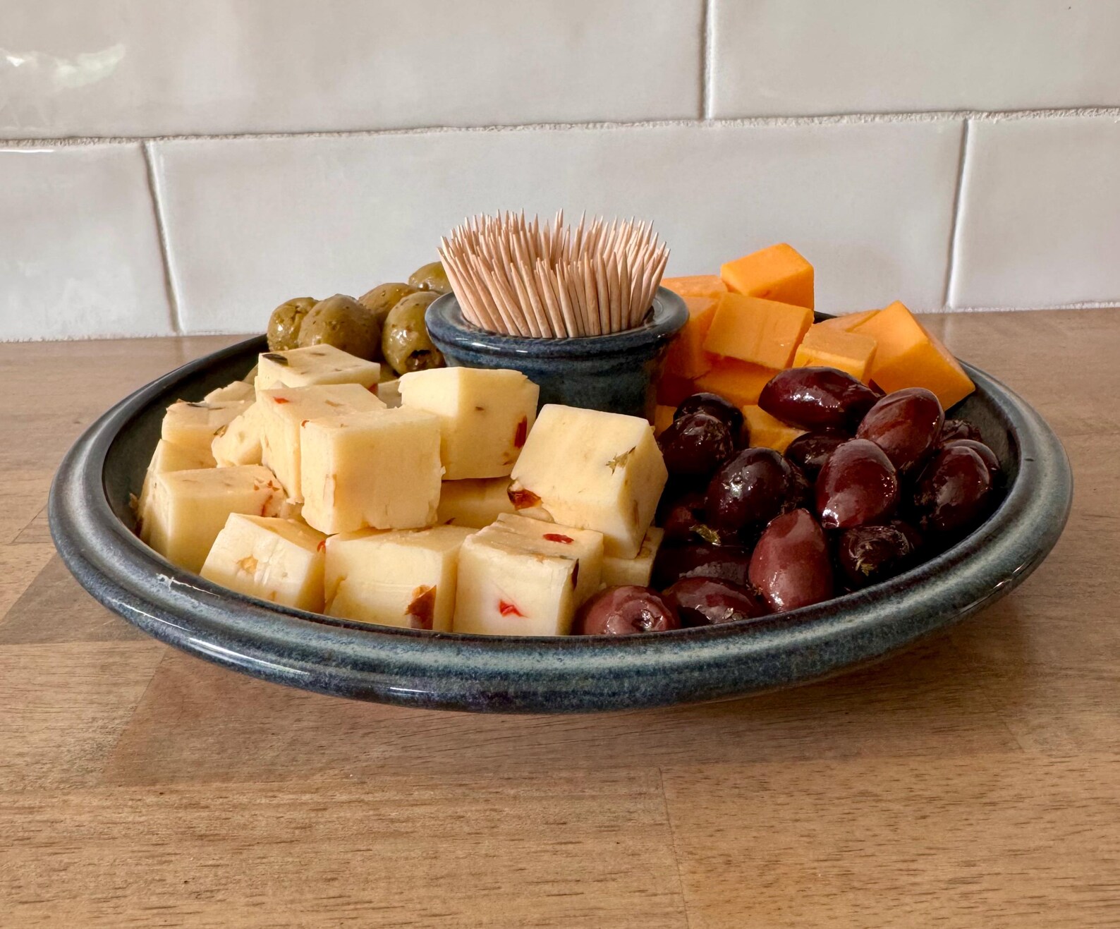 Olive Dish - Snack Tray - Serving Platter With Toothpick Holder ...
