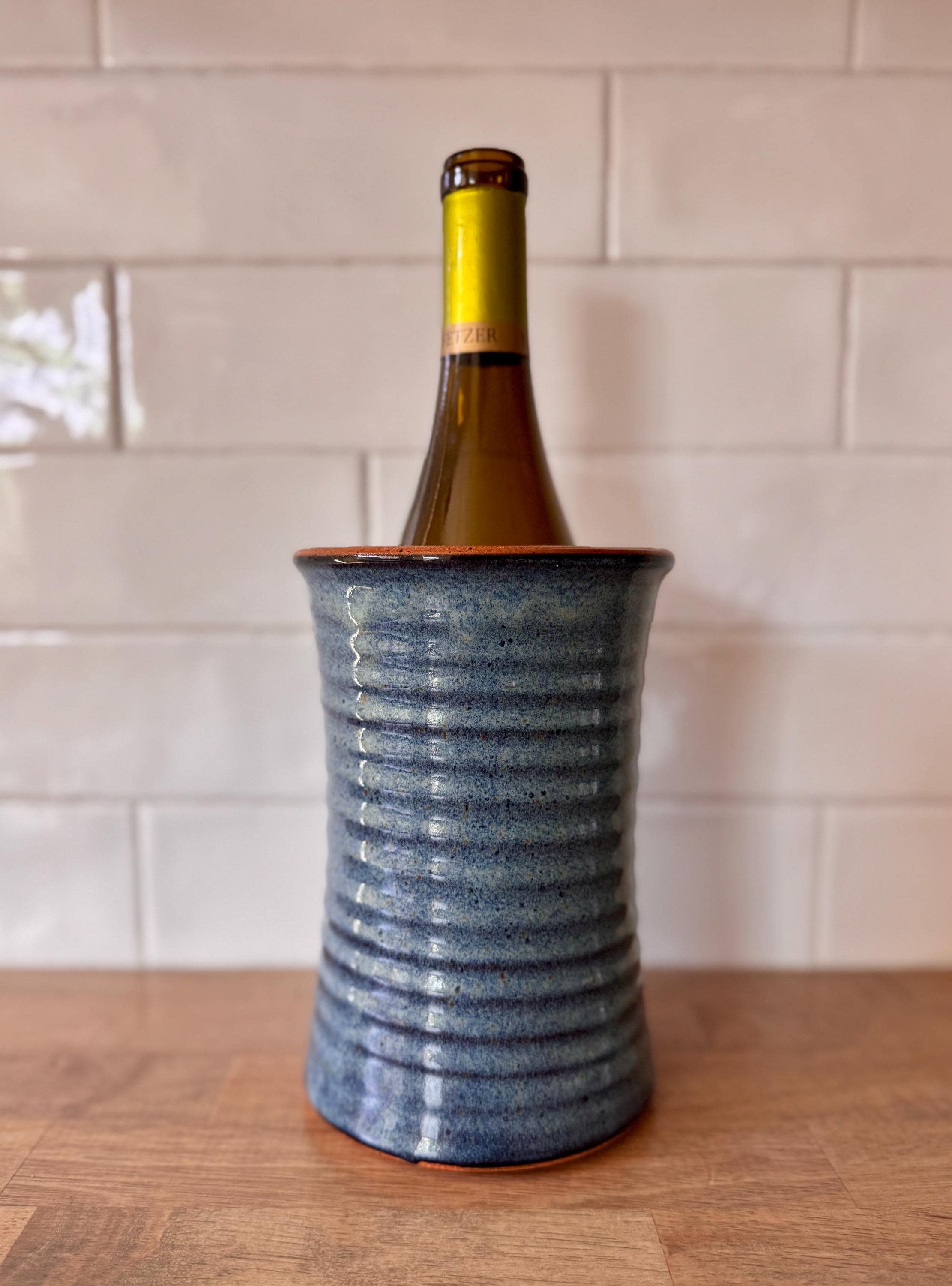 Wine Chiller, Wine Cooler, Wine Crock in Our Denim Blue Glaze, Wine ...