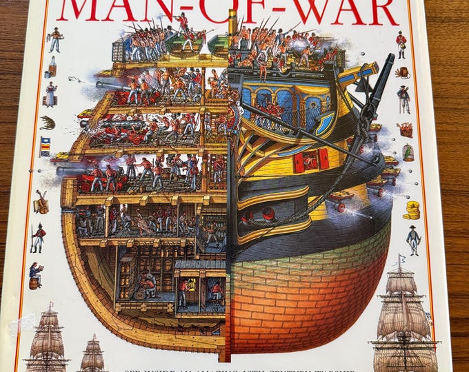 1993 Stephen Biesty's Cross Sections Man of War Inside an Amazing 18th ...