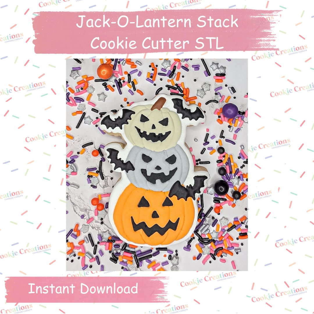 Jack-o-lantern Stack Cookie Cutter: Spooky Bats, 3D Print STL (digital ...