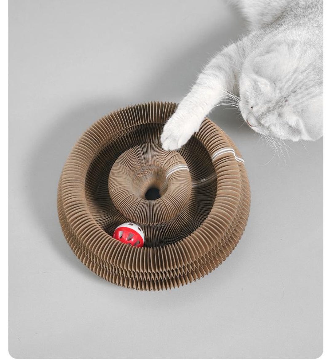 Interactive Cat Toy – Spiral Paper Cat Scratcher With Rolling Ball ...