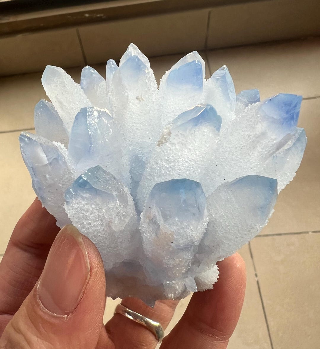 Really Rare Blue Quartz Crystal Cluster, Blue Crystal Cluster, Home ...