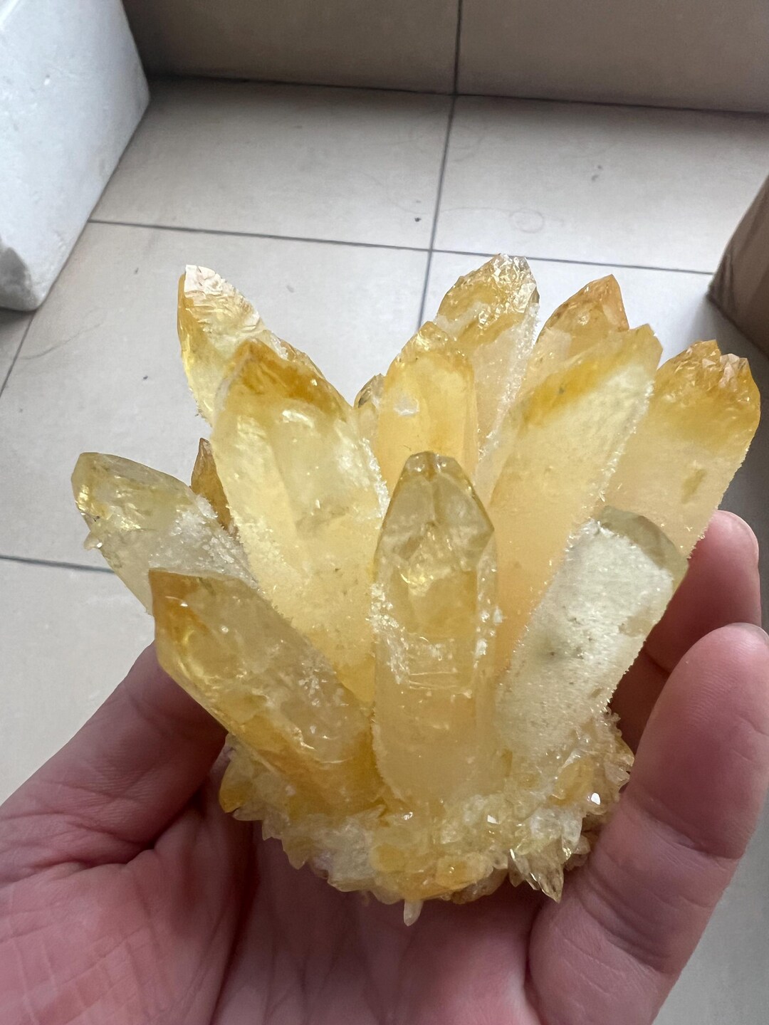 Extremely Rare Yellow Phantom Quartz Crystal Cluster, Phantom Quartz ...