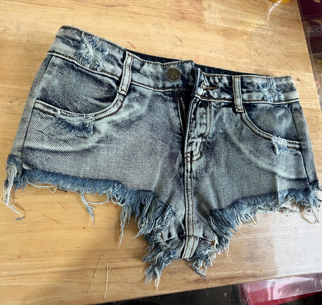 Lady Micro Jeans Short, Women Sexy Low Waist Denim Shorts With Hole ...