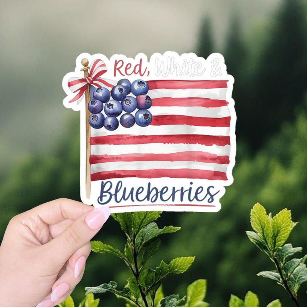 Red White Blueberries Sticker, Blueberry Vinyl Decal, Justice for Kirk ...
