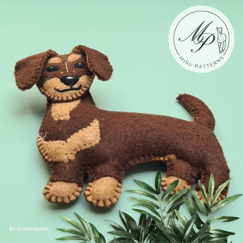 Felt Dachshund Dog PDF Pattern & Tutorial – DIY Teckel Sewing Project ...