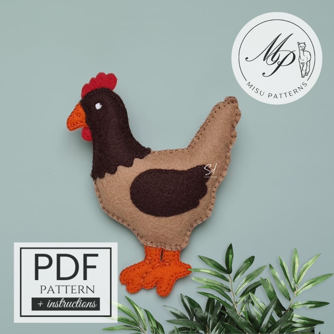 Hen PDF Sewing Pattern DIY Chicken Garland Farm Nursery Decor Digital ...