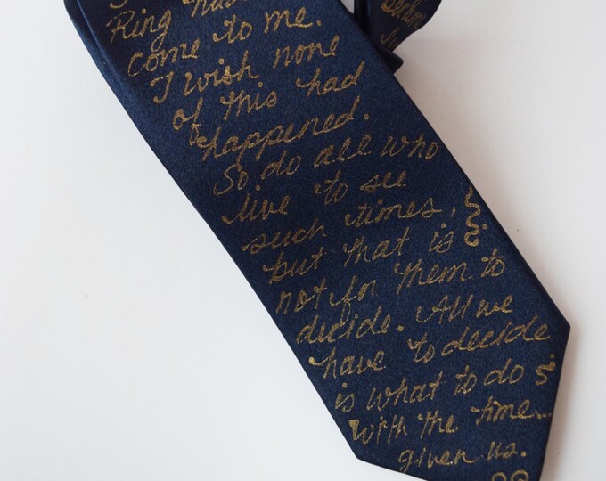 Blue Book Quote Tie From LOTR, Lord of the Rings Book Tie - Etsy