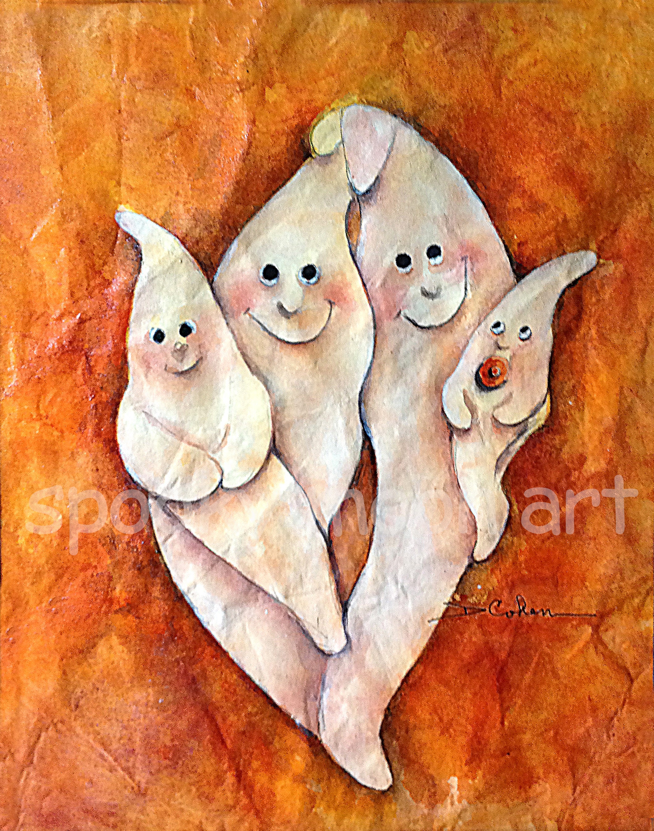 IPhone 11 Tough Case Cute Ghost Family Original Artwork - Etsy