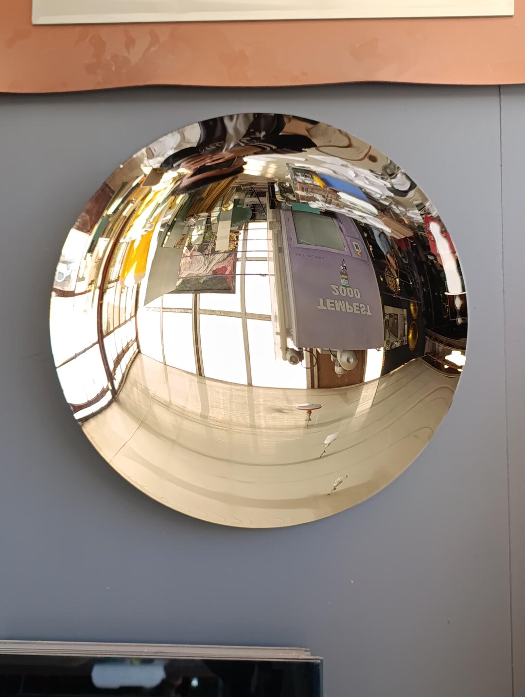 Contemporary Concave Bronze Mirror and Concave Glass - Etsy