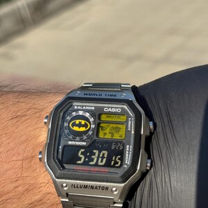 Custom “batman” Modified Watch Based on Casio Ae1200, New in Box ...