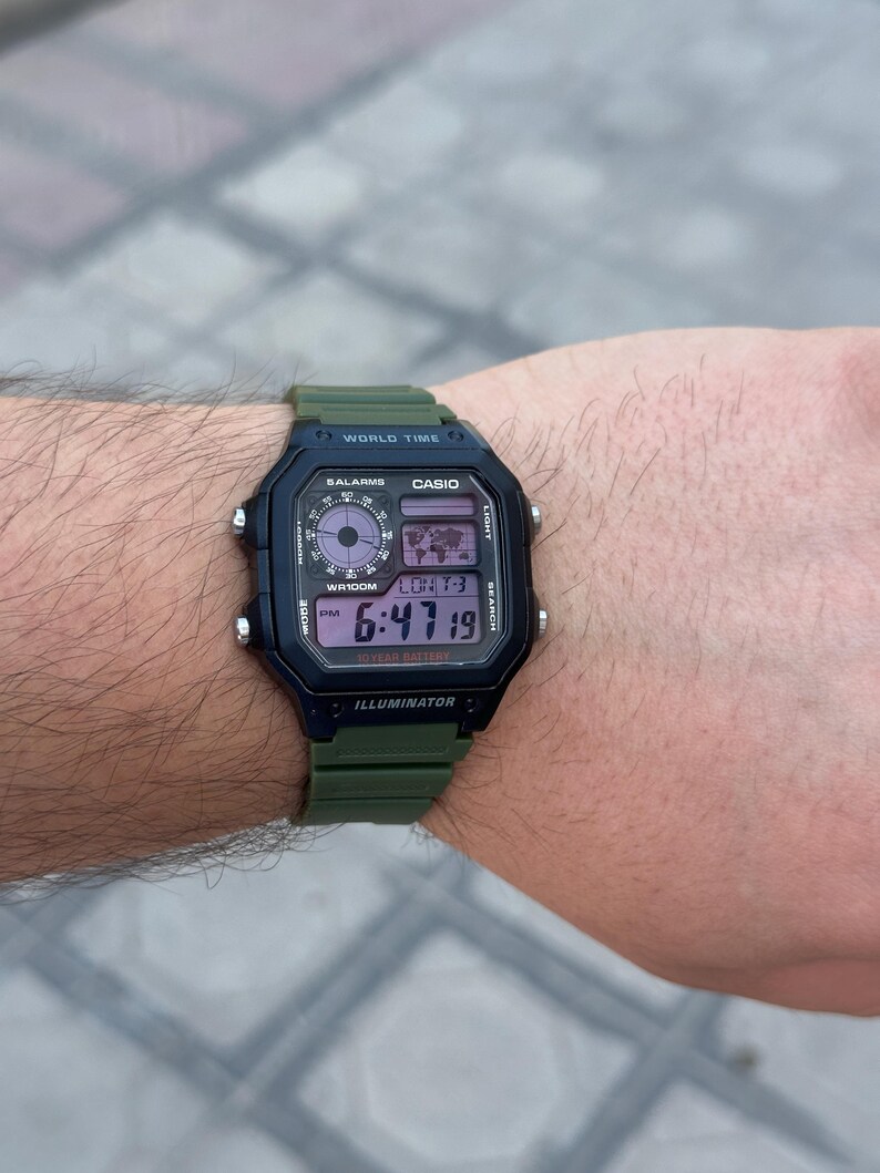 Custom “uv Color Changing” Modified Watch Based on Casio Ae1200, New in ...