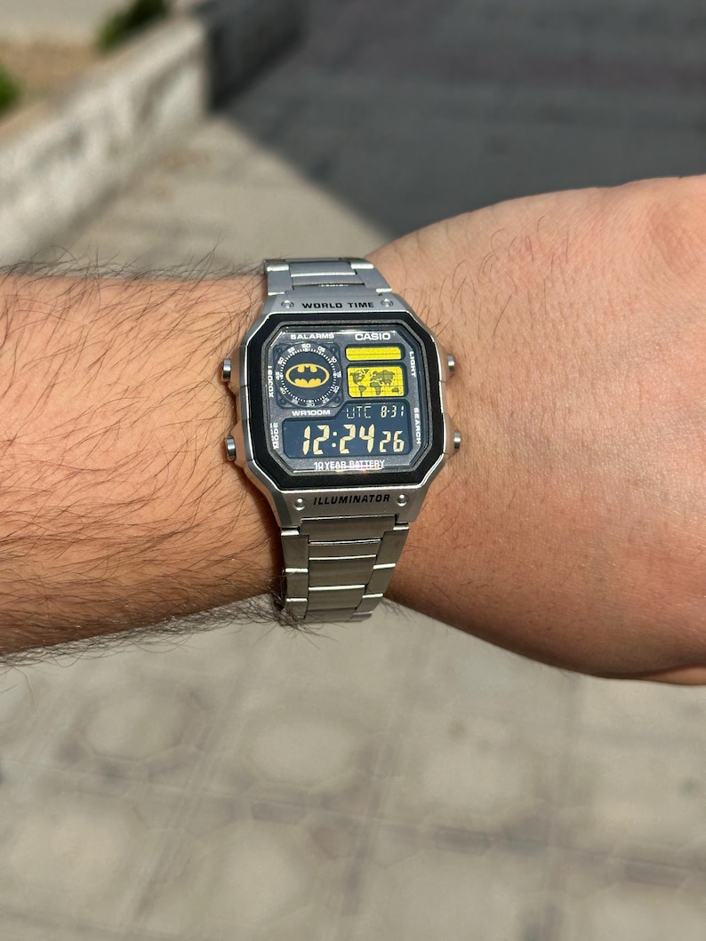 Custom Casio AE-1200 "batman" Edition Digital Watch Gift for Gotham ...
