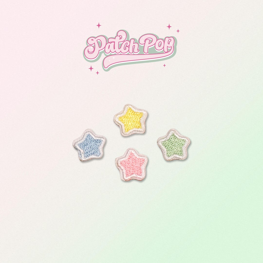 Mini Pastel Stars Embroidered Patch, Cute Patches, Decorative, Stick-on ...