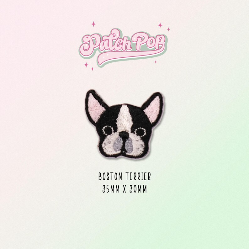 Cute Dogs Iron on Patch, Poodle, Boston Terrier, Pomeranian, Chihuahua ...