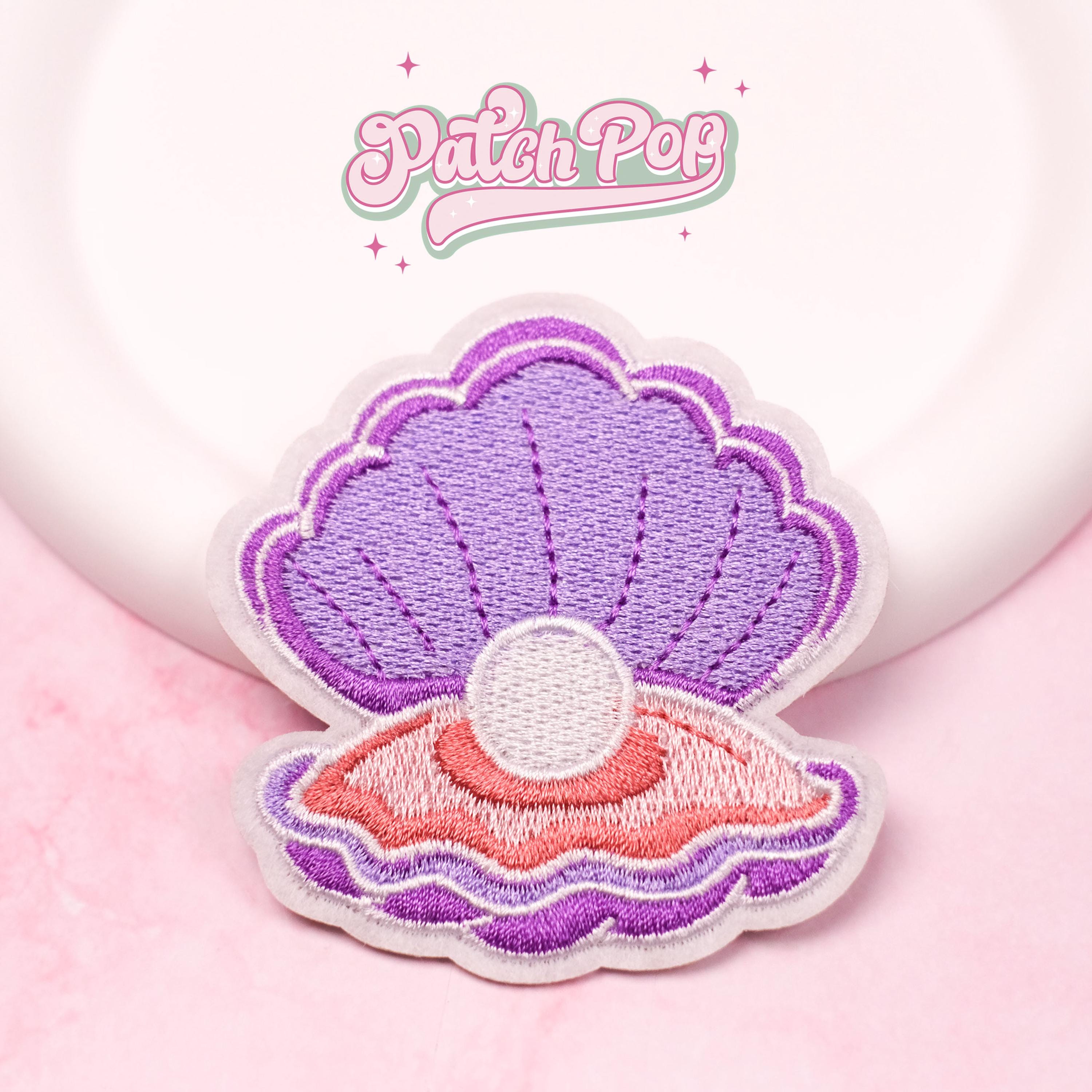 Iron on Seashell Patch, Pearl, Under the Sea, Mermaid, Girl's Party ...