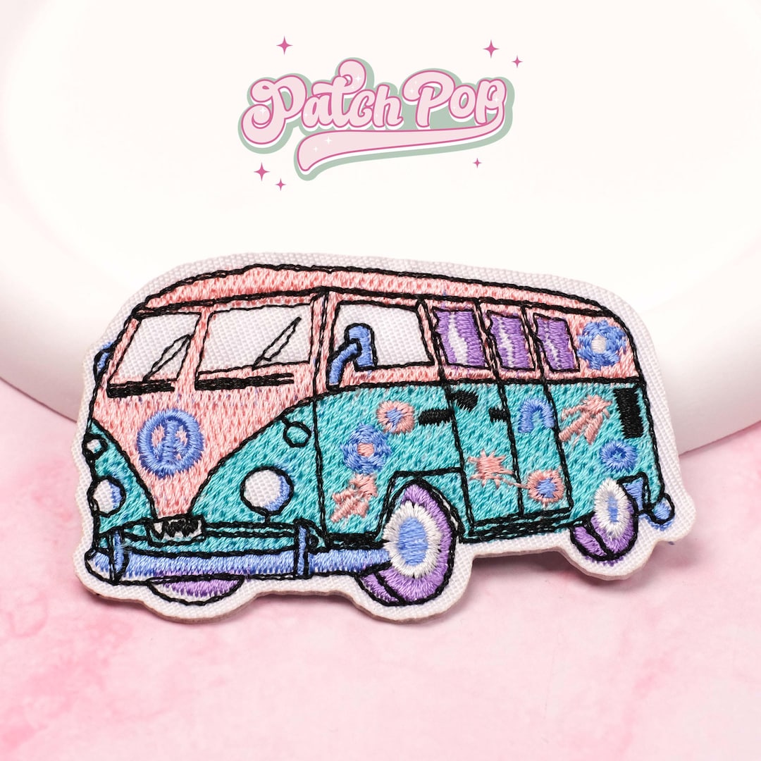 Iron on Camper Van Patch, Camping Patch, Hippie Van, Appliqué, Jacket ...