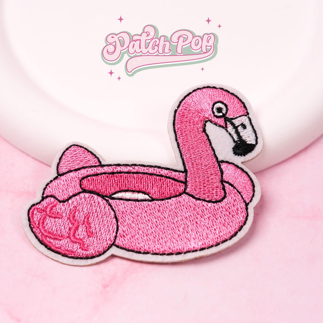 Iron on Pink Flamingo Float Patch, Floatie, Pool Day, Summer Vacation ...