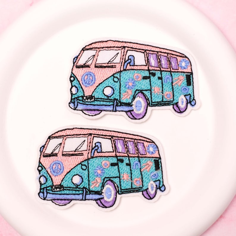Iron on Camper Van Patch, Camping Patch, Hippie Van, Appliqué, Jacket ...