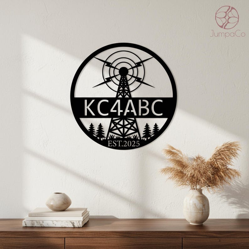 Custom Amateur Radio KC4ABC Metal Sign, Personalized Ham Radio Wall Art ...