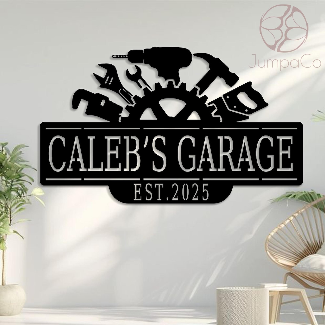 Custom Garage Metal Sign，mechanic-themed Auto Enthusiast Decor With EST ...