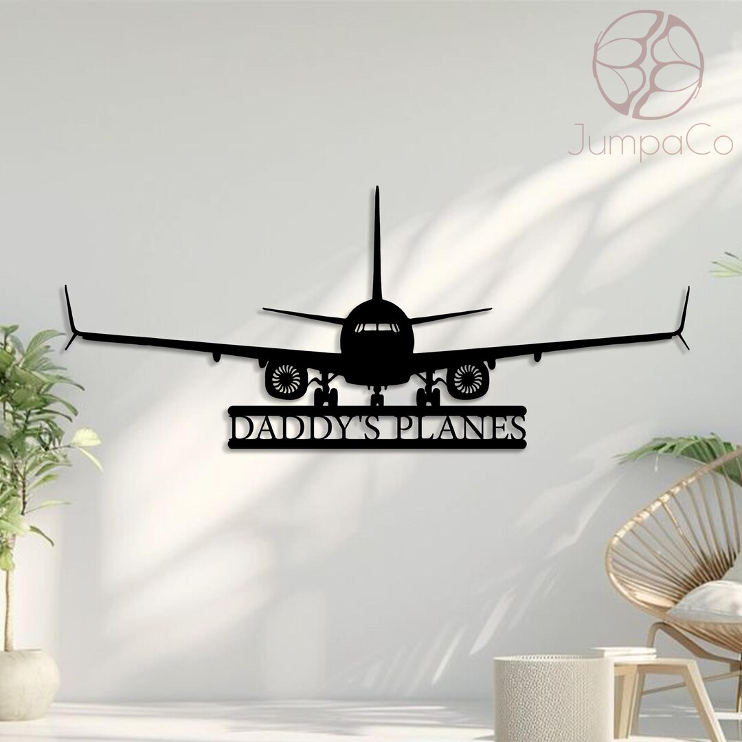 Personalized Aviation Plane Silhouette Metal Sign，custom Name Aviation ...