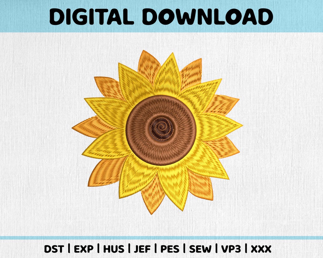Sunflower Embroidery Designs. Sunflower Embroidery Sizes From Small to ...