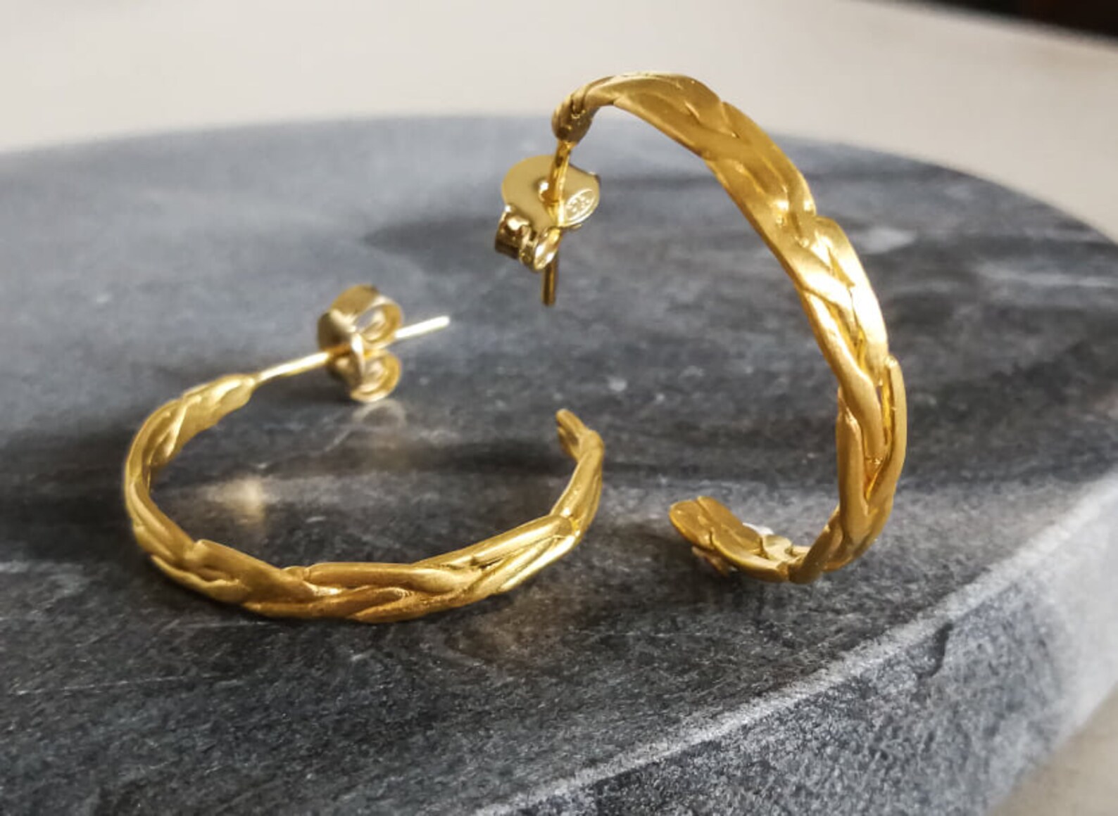 Gold Hoops Half Hoop Earrings Stud Half Hoop Gold Open Hoop - Etsy