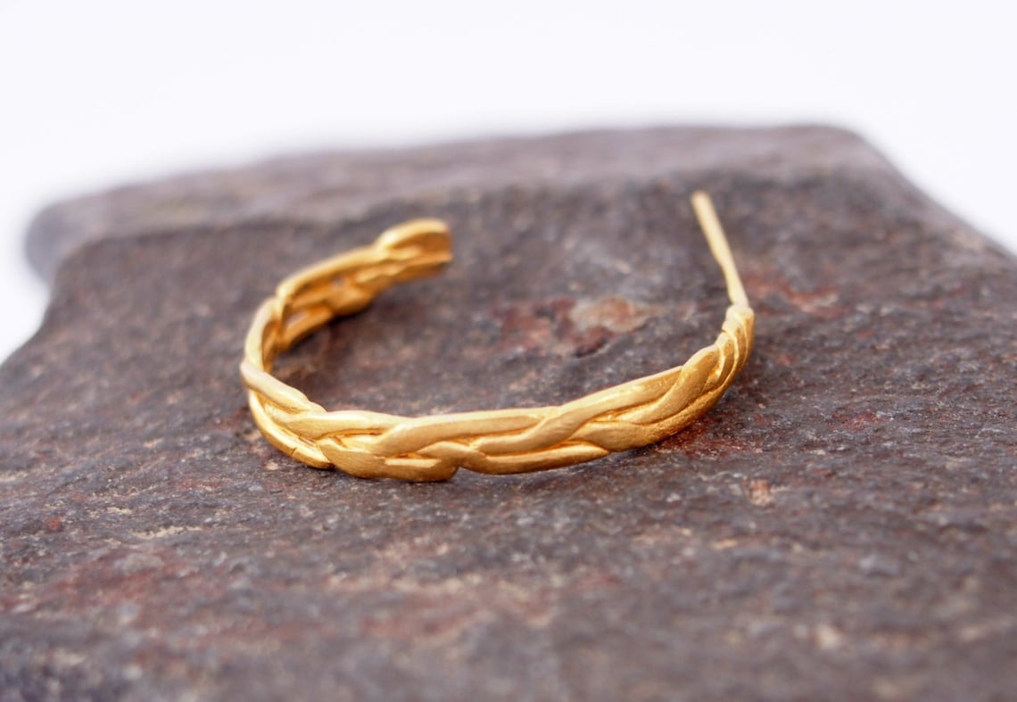 Gold Hoops Half Hoop Earrings Stud Half Hoop Gold Open Hoop - Etsy