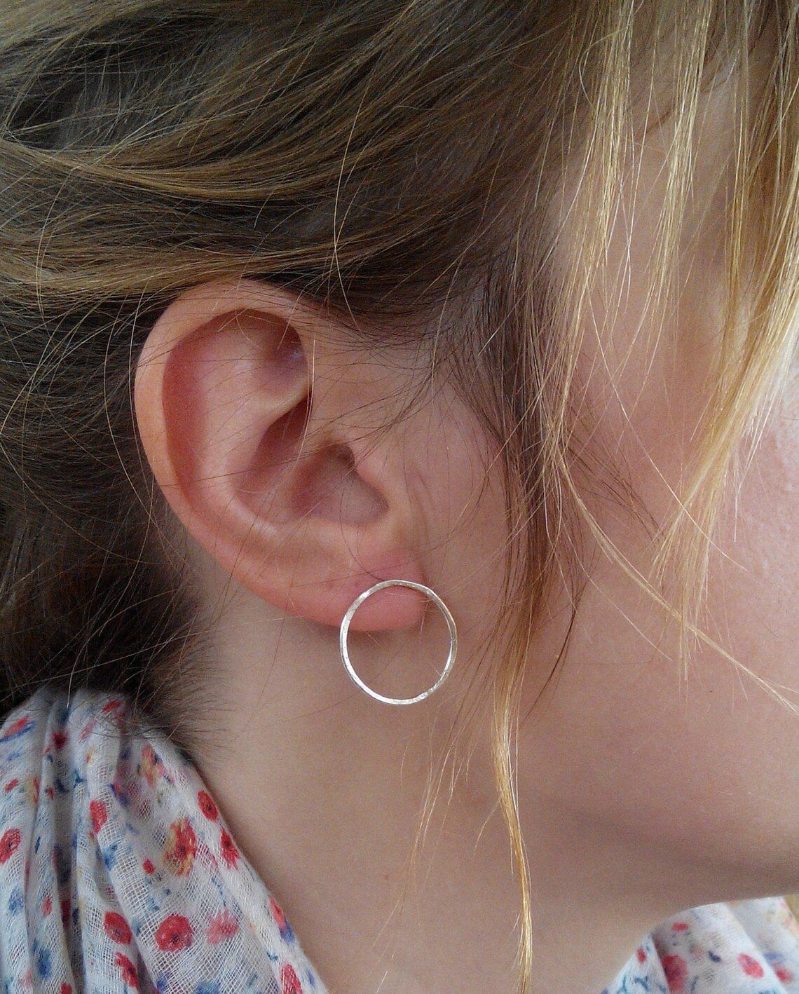 Big Circle Earrings Open Circle Earrings Sterling Silver | Etsy