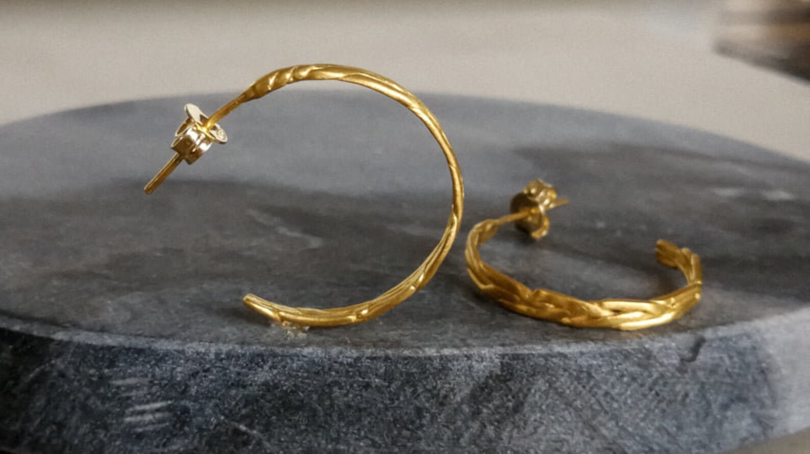 Gold Hoops Half Hoop Earrings Stud Half Hoop Gold Open Hoop - Etsy