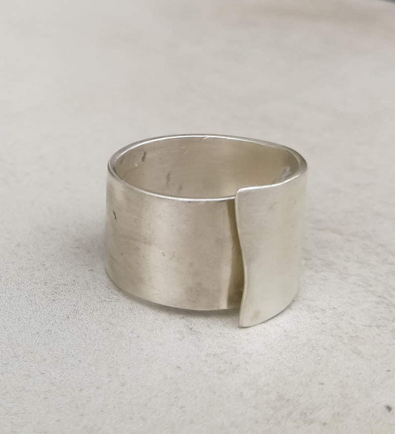 Sterling Silver Wide Band Open Ring Minimalistic Ring Contemporary ...