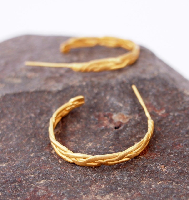 Gold Hoops Half Hoop Earrings Stud Half Hoop Gold Open Hoop - Etsy