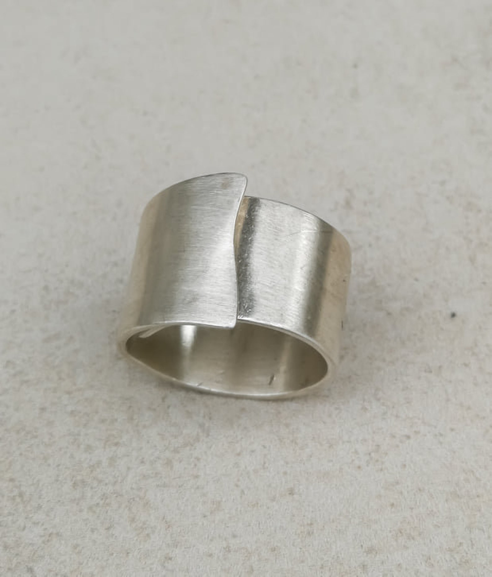 Sterling Silver Wide Band Open Ring Minimalistic Ring Contemporary ...