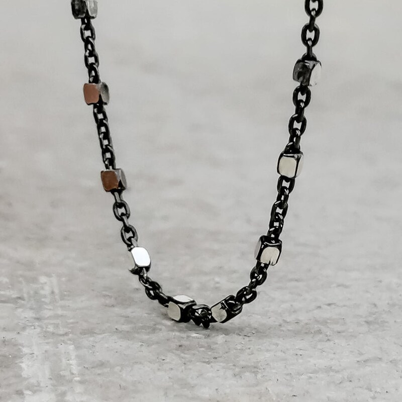 Silver Cube Necklace - Etsy