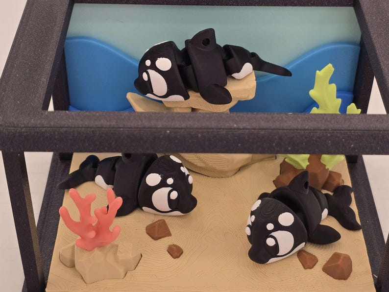 Flexi Killer Whale Keychain – 3D Printed Articulated Orca | Ocean Desk ...