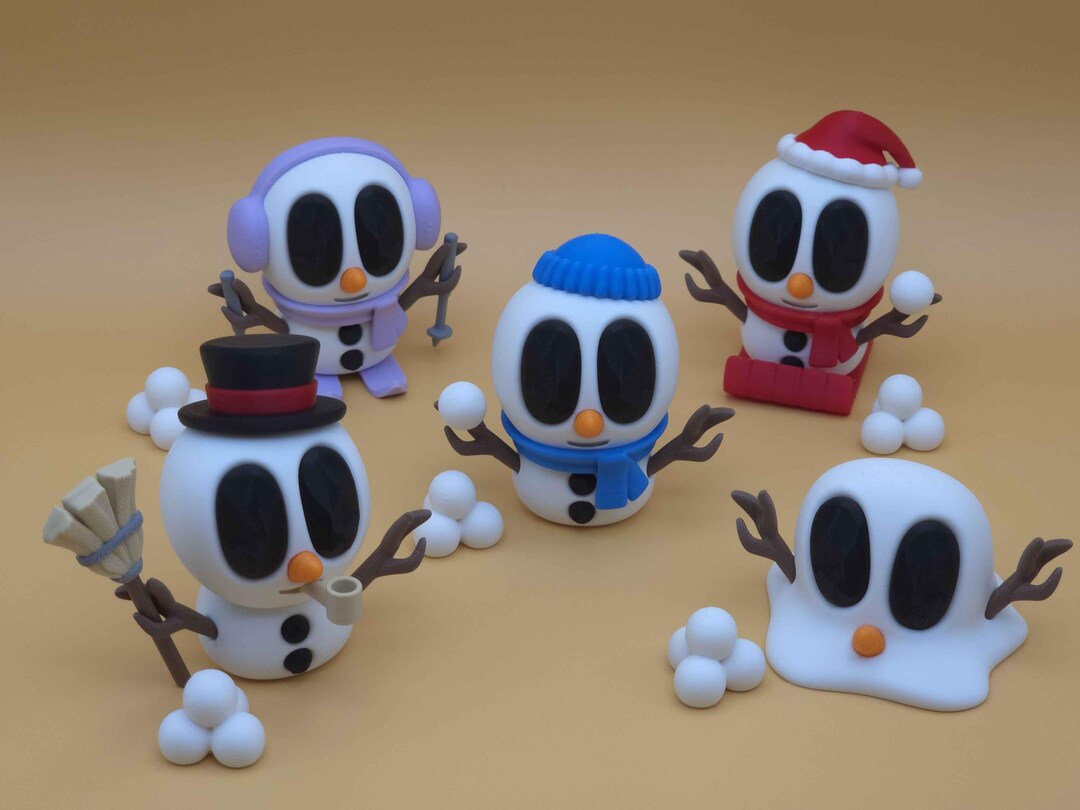 3D Printed Snowblob Holiday Figures – Winter Decor by Blob Lab - Etsy