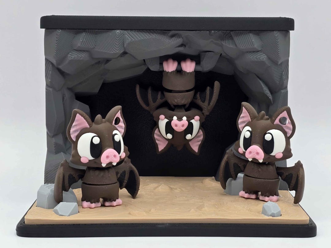 3D Printed Flexi Bat – Spooky Halloween Desk Pet - Etsy