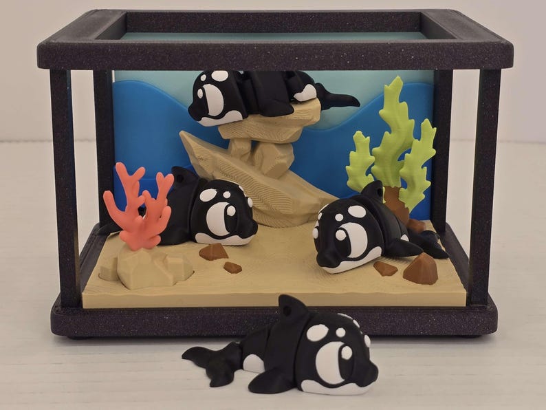 Flexi Killer Whale Keychain – 3D Printed Articulated Orca | Ocean Desk ...