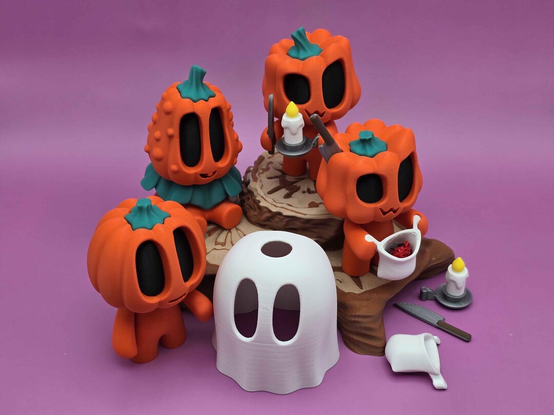 Poseable 3D Printed Blob Pumpkin: Halloween Decor With Accessories - Etsy