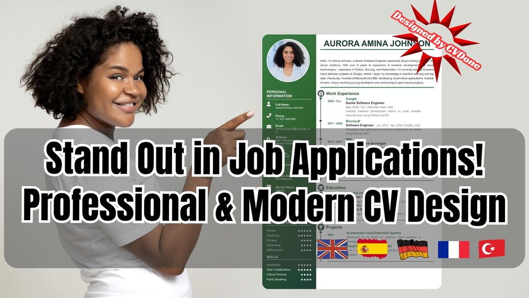 Modelo de currículo profissional | CV PDF editável | Design moderno e minimalista para ...