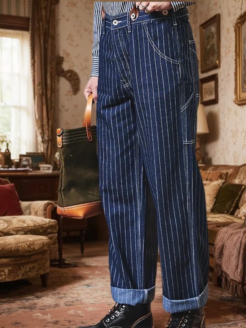 Vintage 1920s Railroad Pants | Relaxed Leg Denim/ Wool Workwear With ...