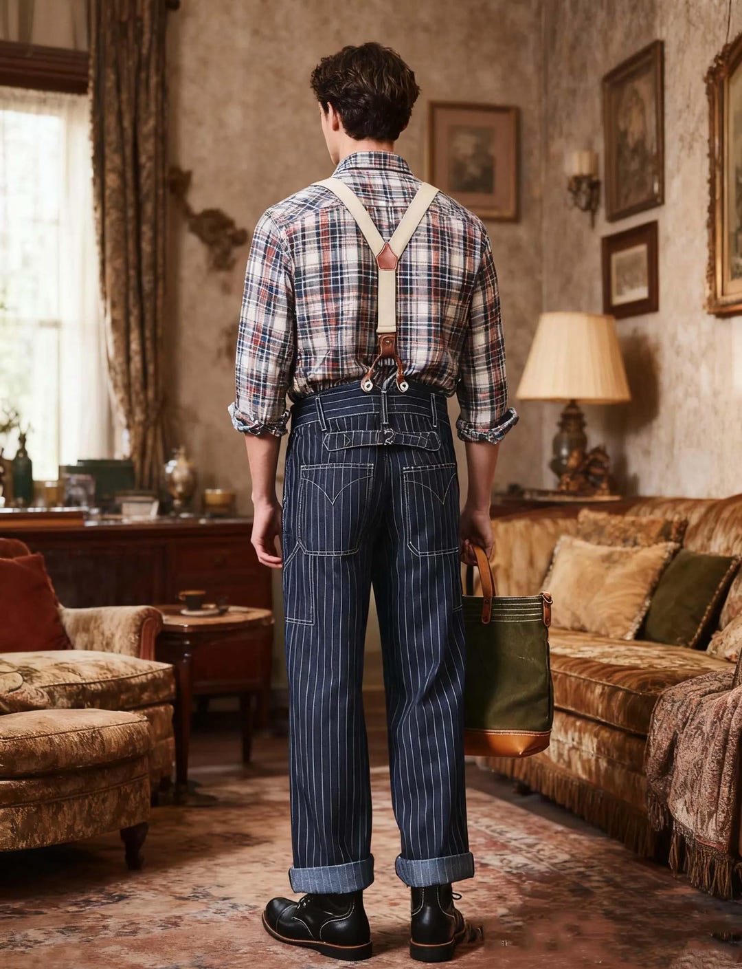 Vintage 1920s Railroad Pants | Relaxed Leg Denim/ Wool Workwear With ...
