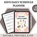 Editable and Printable Kid's Daily Schedule Planner | Kids Routine ...