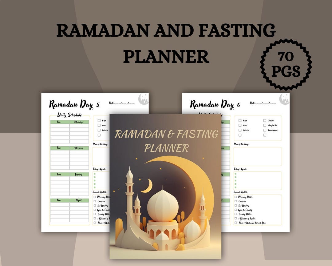 Editable and Printable Ramadan and Fasting Planner | Daily Journal for ...