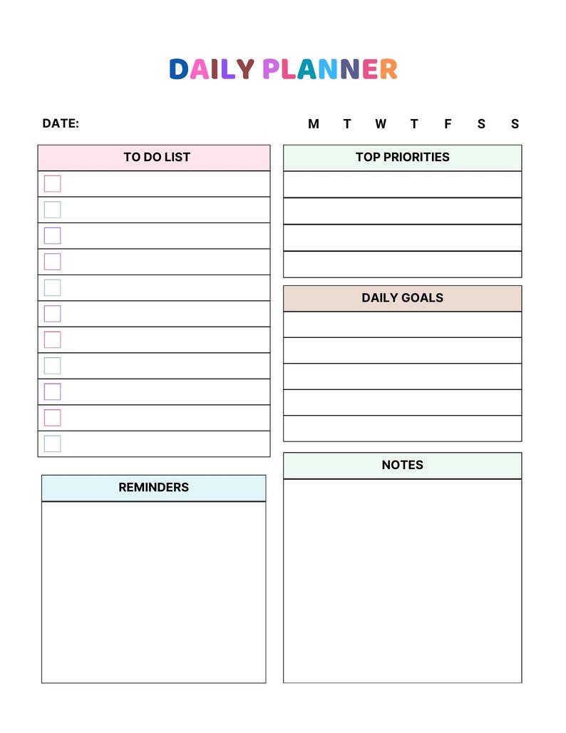 Editable and Printable Kid's Daily Schedule Planner | Kids Routine ...
