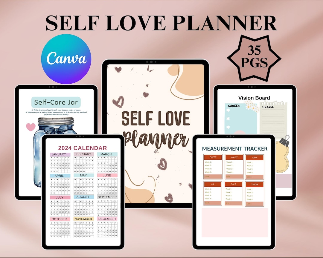 Editable and Printable Self-love Planner | Daily Affirmations and ...