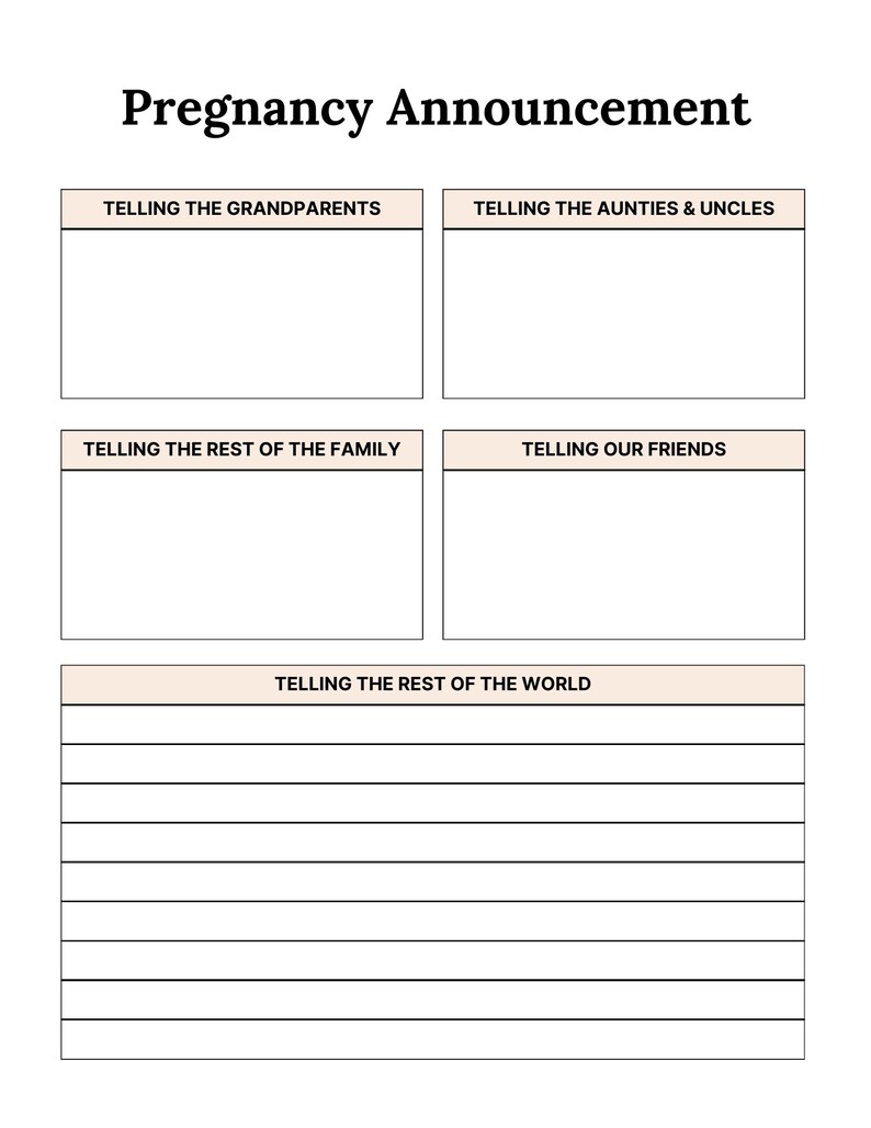 Editable and Printable Pregnancy Tracker and Baby Prep Planner ...