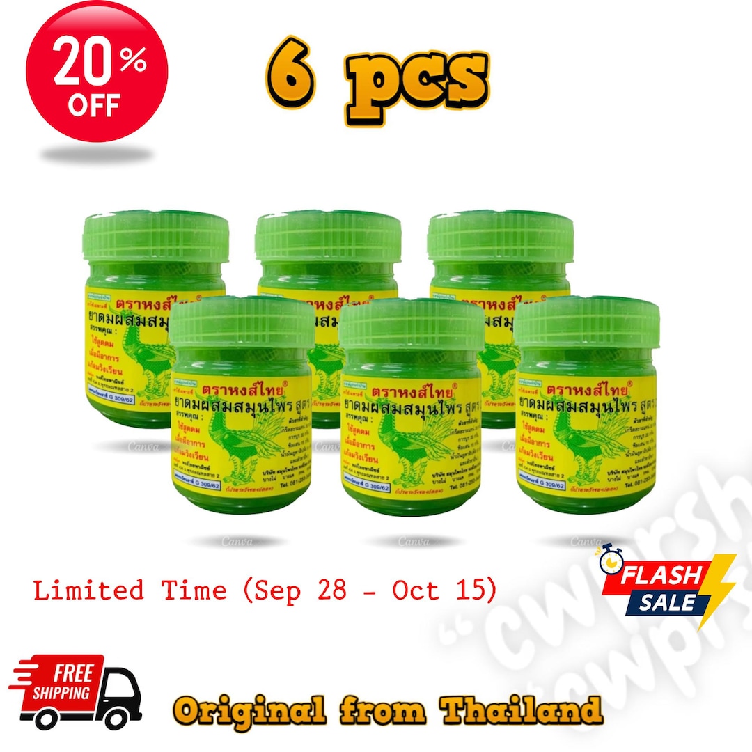 Hong Thai Herbal Inhaler 6 Pack | Thai Nasal Stick Aromatherapy ...