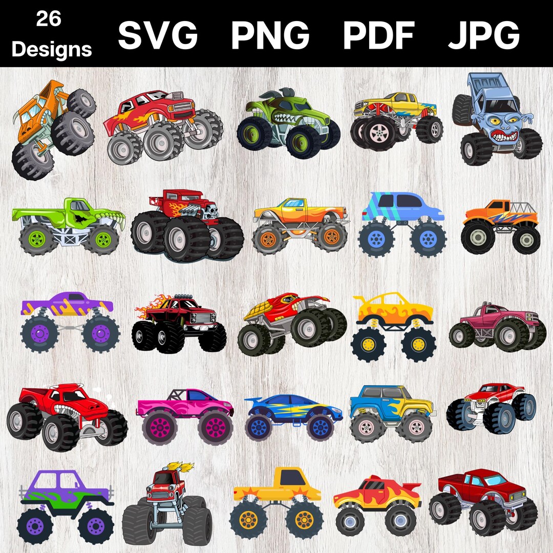 Monster Truck Svg, Monster Truck Clipart, Monster Truck Png, Monster ...